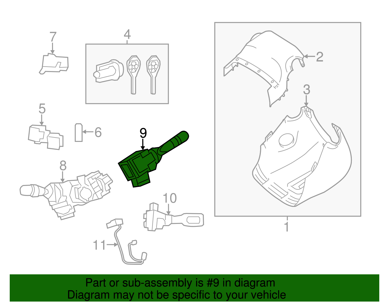 2013-2018 Toyota RAV4 Wiper Switch 84652-0R060 | OEM Parts Online
