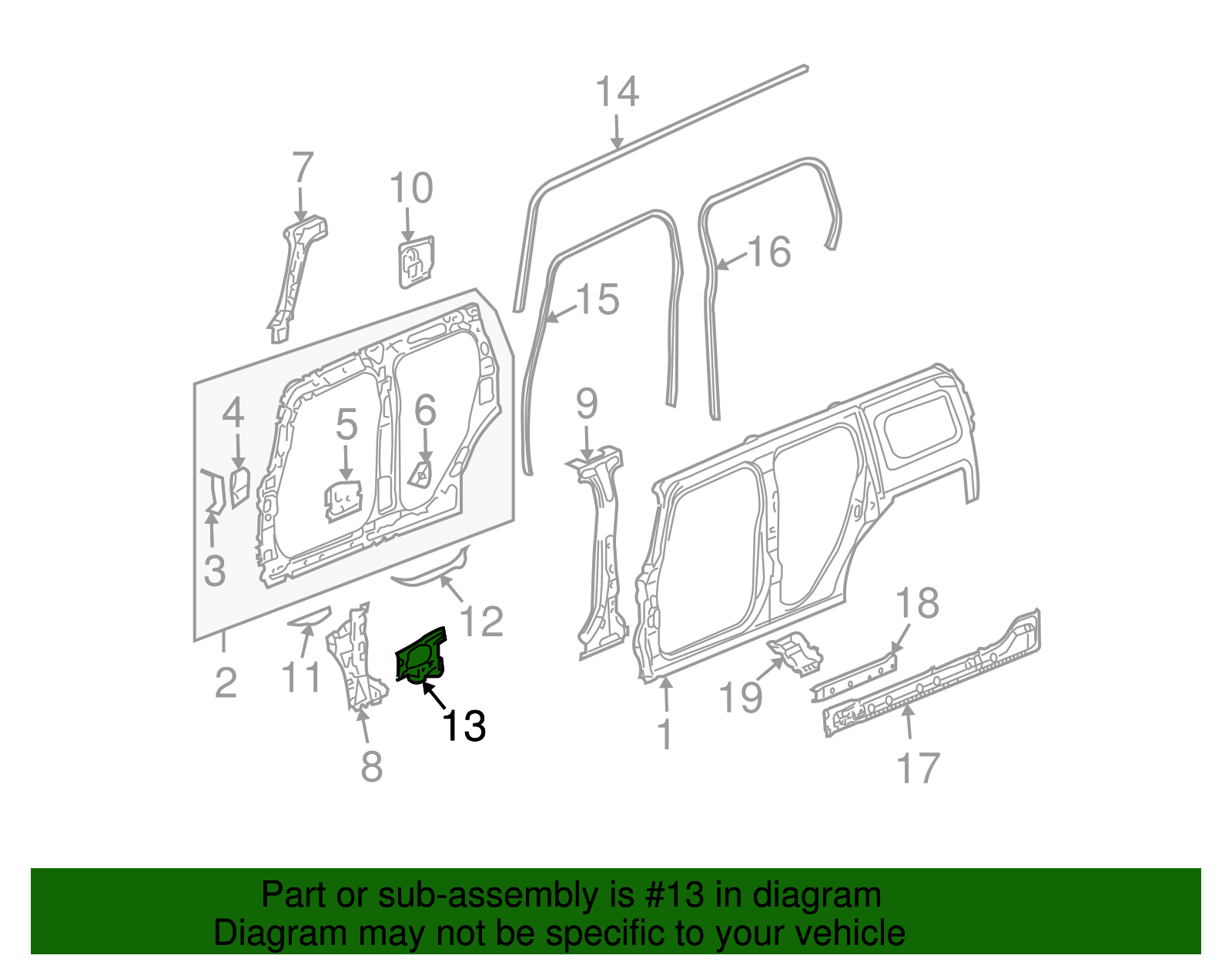 2004-2010 GM Side Reinforced 15256313 | Capital Chevy Parts