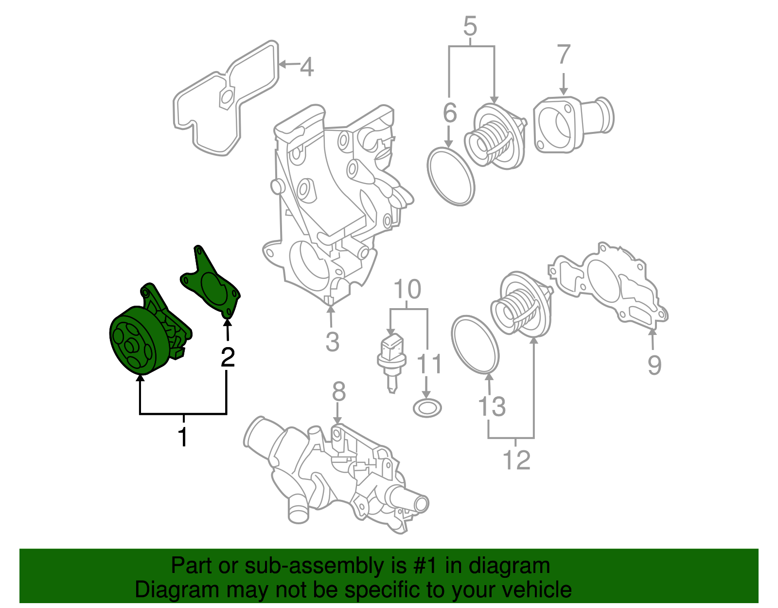 2009-2014 Nissan Cube Water Pump B1010-1GZ0A | Nissan Parts Central