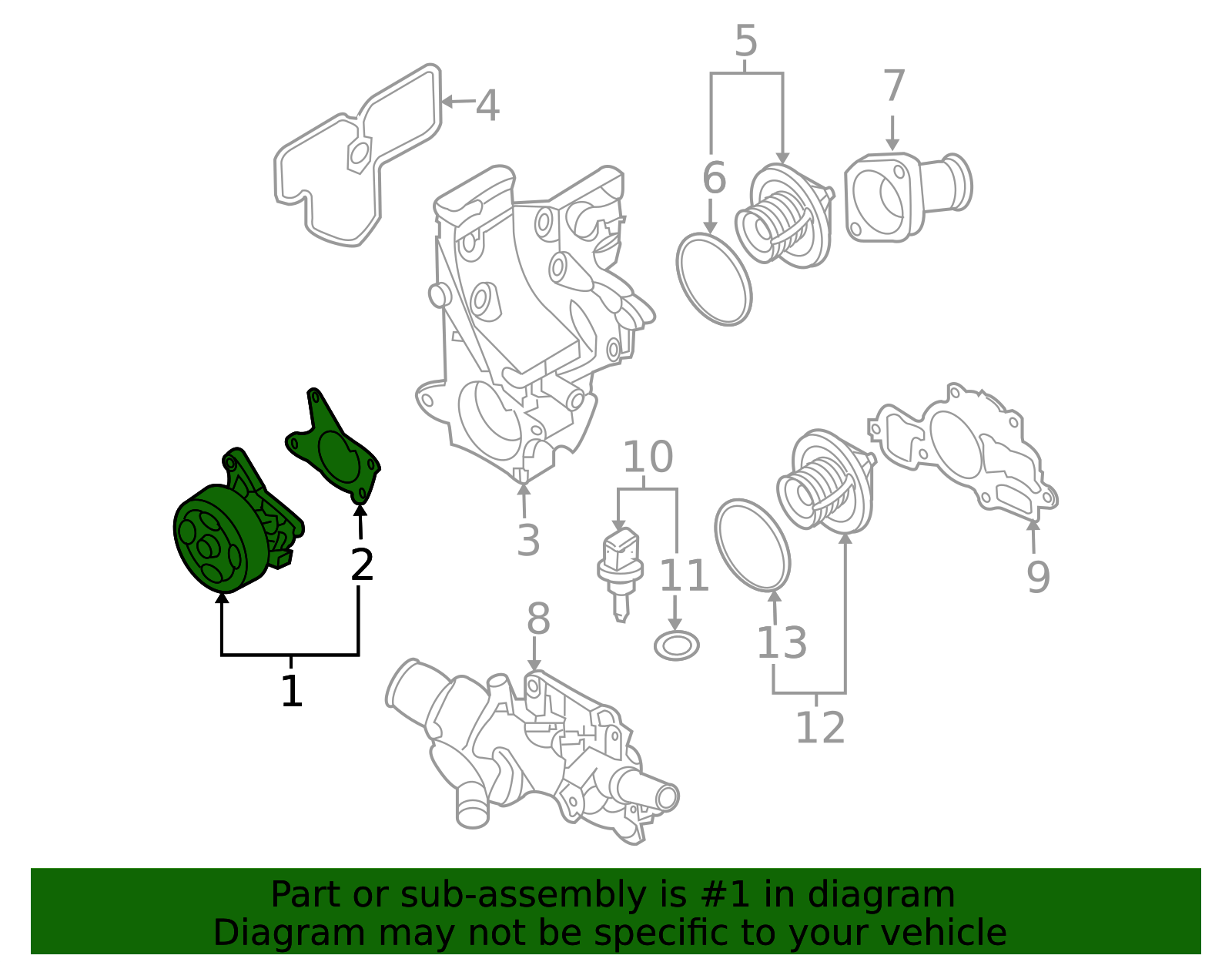 2009-2014 Nissan Cube Water Pump B1010-1GZ0A | QuirkParts