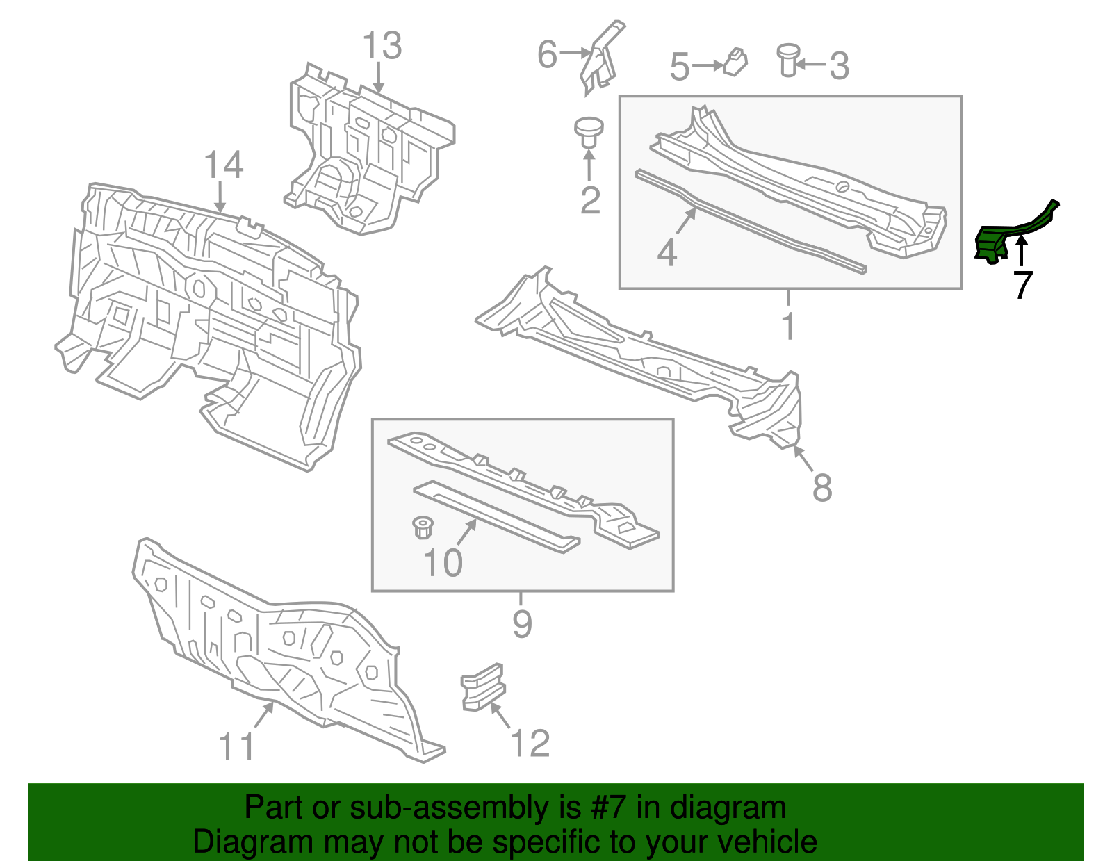 74221-T0A-A00 - Cowl Top Front (Driver Side) - 2012-2016 Honda CR-V ...