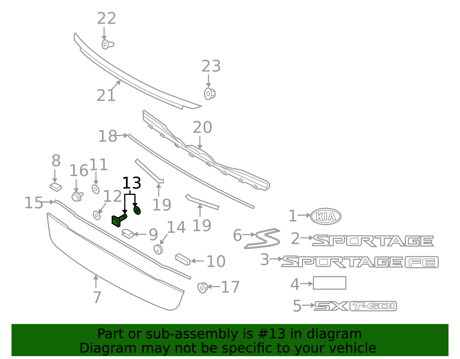 87322-D9000 - Tail Gate Trim Seal 2017-2022 Kia Sportage | Kia.Parts Store