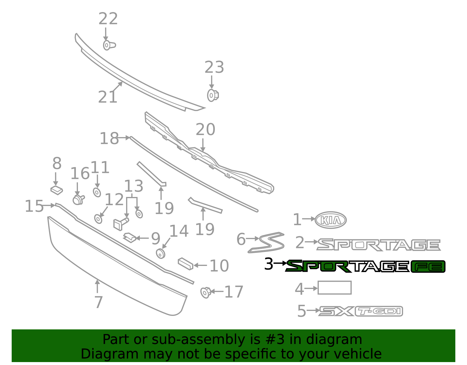 86315-D9000 - Nameplate 2017-2019 Kia Sportage | Kia.Parts Store
