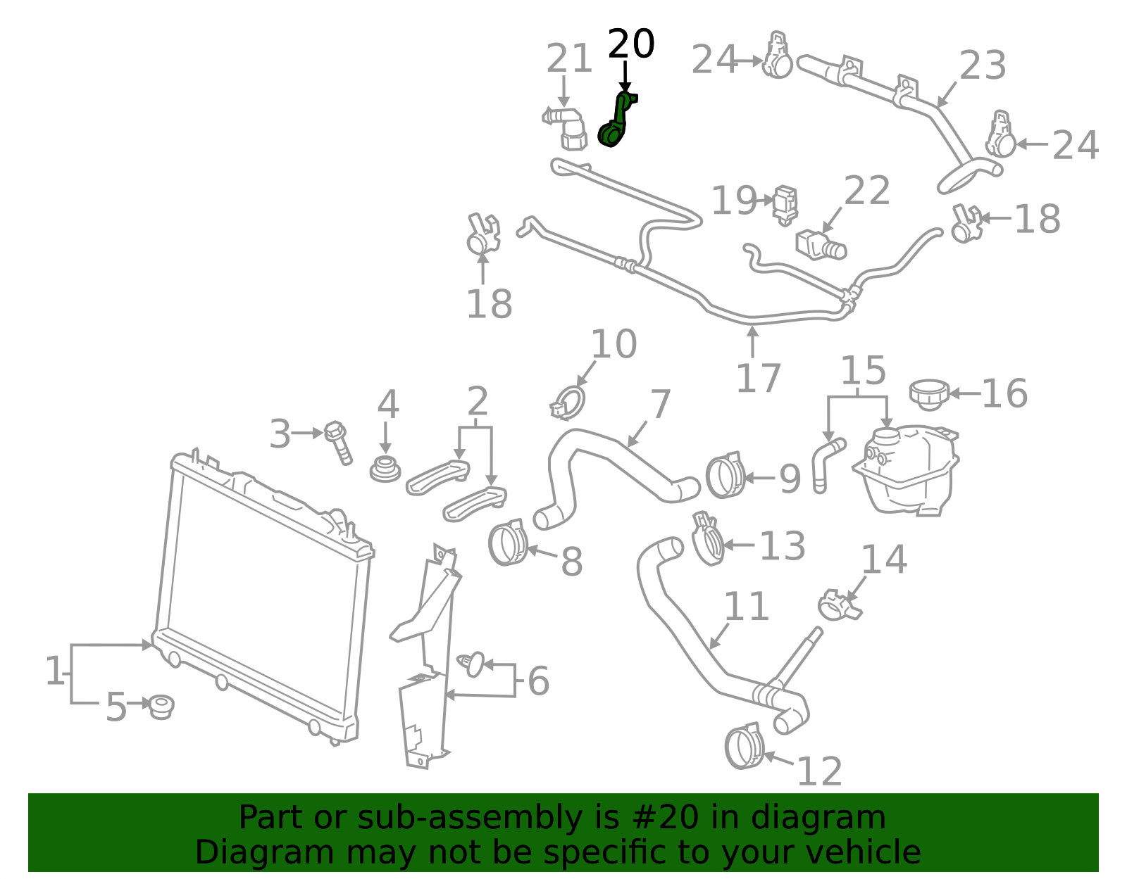 2013-2014 Cadillac CTS Radiator Surge Tank Retainer 22968257 | Parts ...