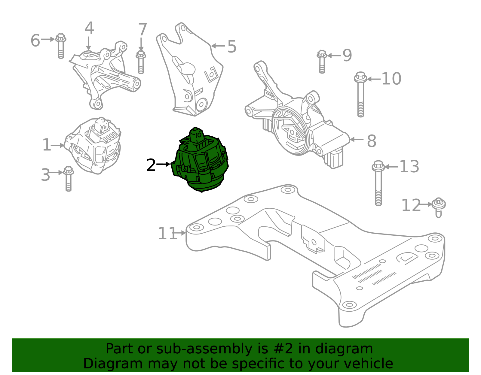 22116877659 - 2019-2021 BMW X3 Mount (22-11-6-877-659) | BMW of South ...