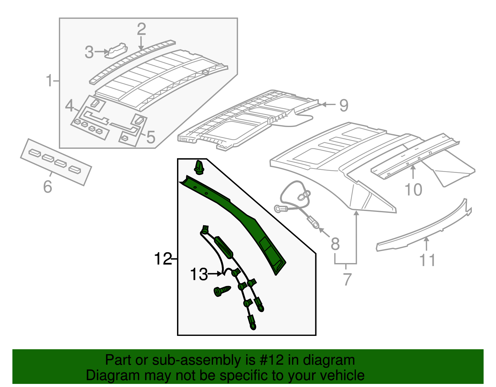 1Q0-871-261-D - Roof Trim - 2007-2016 Volkswagen Eos | VW OEM Parts Outlet