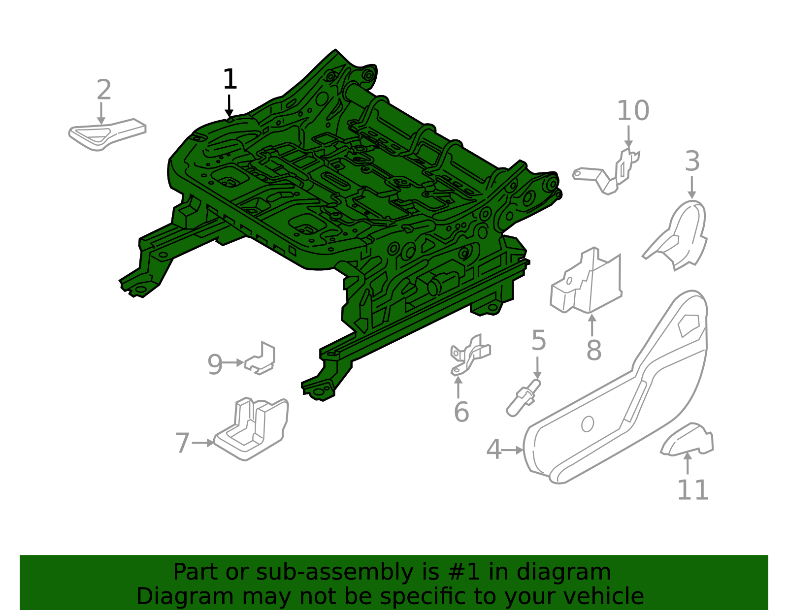 2018-2022 Ford EcoSport Seat Track Adjust Mechanism GN1Z-9661704-B ...