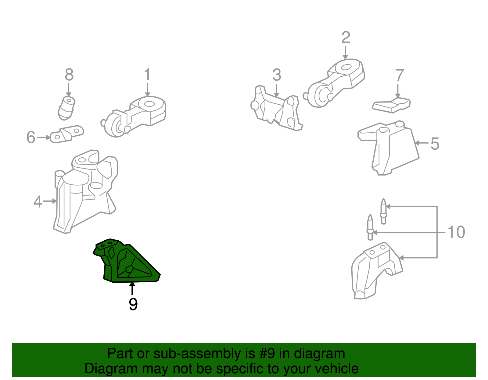 11910-RZA-000 - 2007-2009 Honda CR-V - Bracket Engine Side Mounting ...