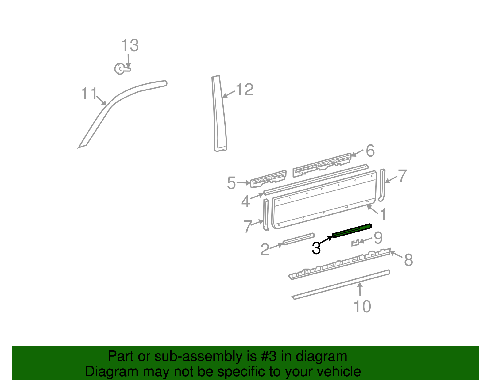 75798-60020 - Lower Cladding Pad - 2003-2009 Lexus GX470 | My L Parts