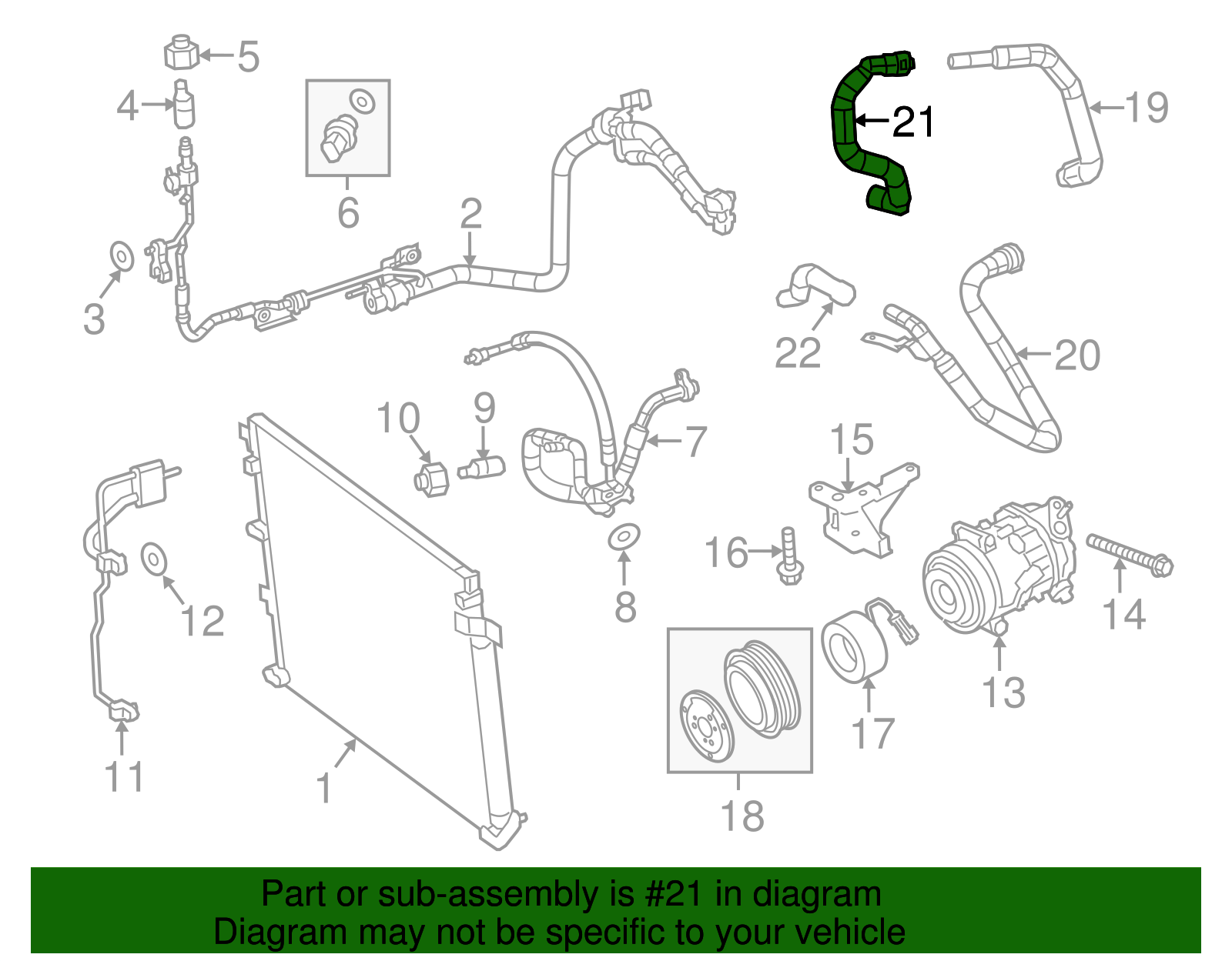 2014-2018 Mopar Heater Hose 68199254AB | Mopar Parts Canada