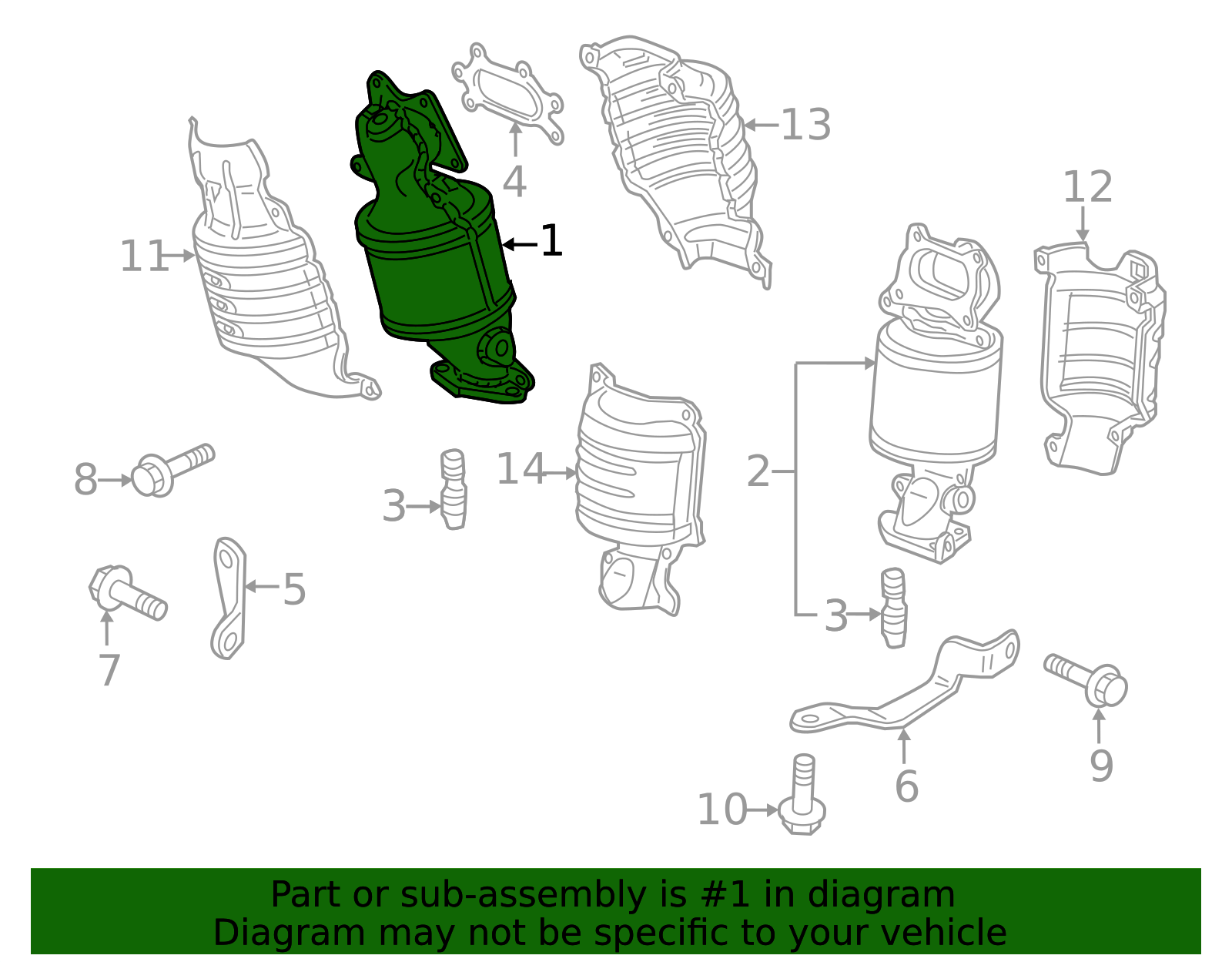 18190-RV0-A00 - Catalytic Converter 2011-2013 Honda | Honda Parts Online