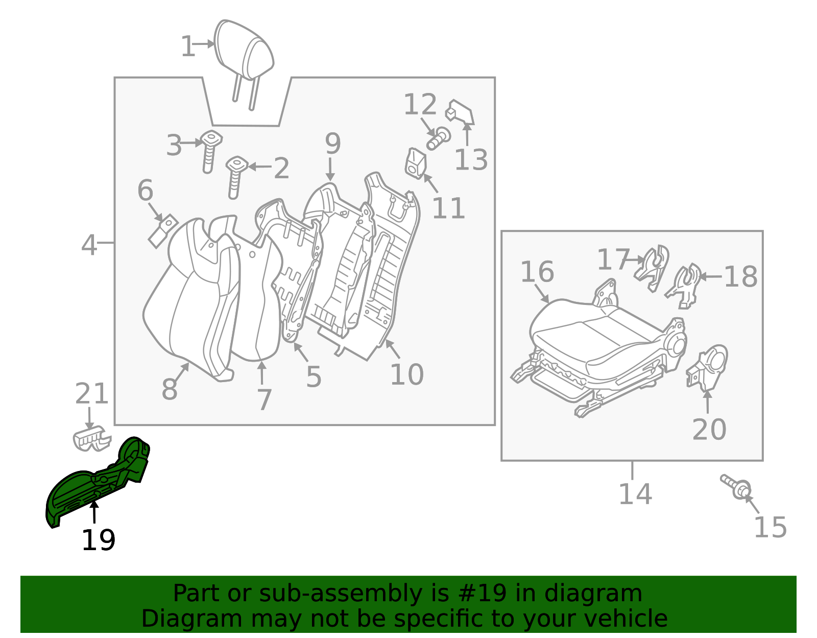 Seat Frame Trim - Factory Style Interior Detail 88020-2M000-9P ...