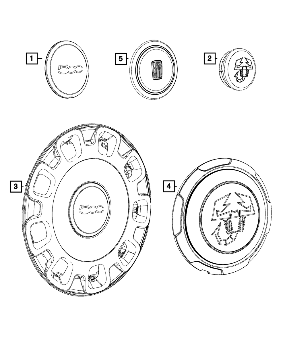 68078420AC - Wheel Cover 2012-2017 Fiat 500 | The Official Mopar eStore