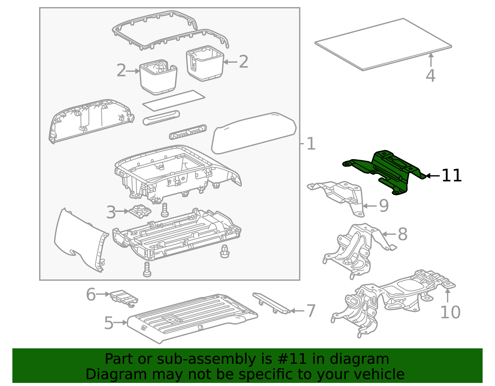 58997-0E050 - High-Quality Console Bracket for 2024-2025 Lexus TX350 ...