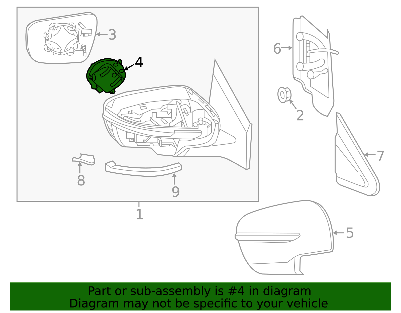2015-2024 Nissan Door Mirror Drive Motor 96367-7FA1A | QuirkParts