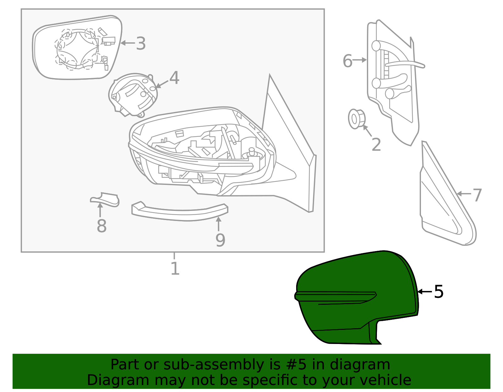 96373-4BA0A - Mirror Cover 2014-2024 Nissan | Nissan Parts ...