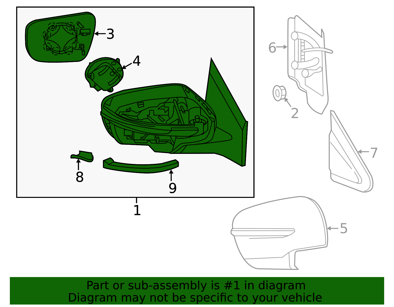 96301-5AA4A - Mirror 2017-2020 Nissan Murano | Official Nissan Parts Store