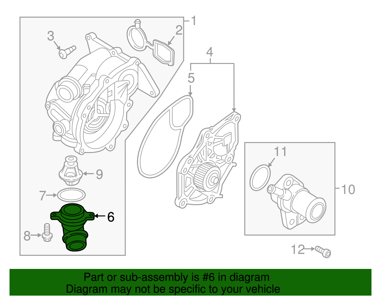 2013-2018 Volkswagen Engine Coolant Thermostat Housing 06K-121-121-E ...