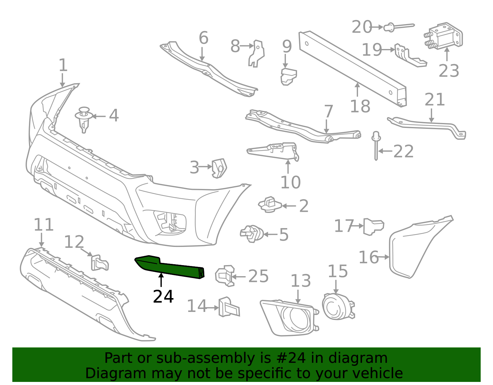 2012-2015 Toyota Tacoma Bumper Filler 52502-04900 | MotorMotor