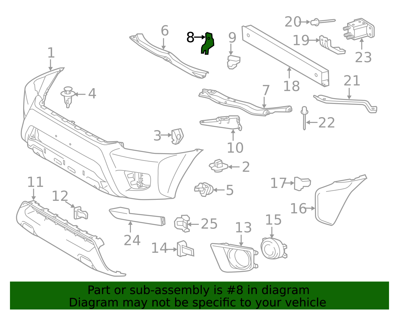 2012-2015 Toyota Tacoma Bumper Cover Support Rail Clip 52531-04010 ...
