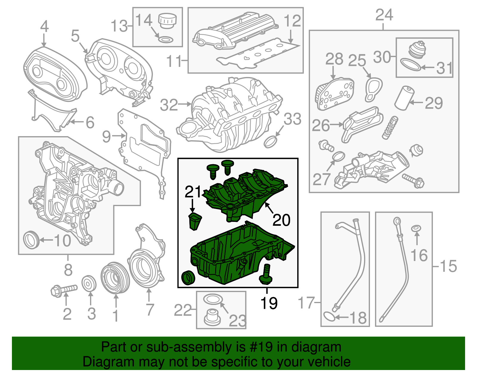2011-2018 Chevrolet Engine Oil Pan 25200508 | Hadwin-White Parts