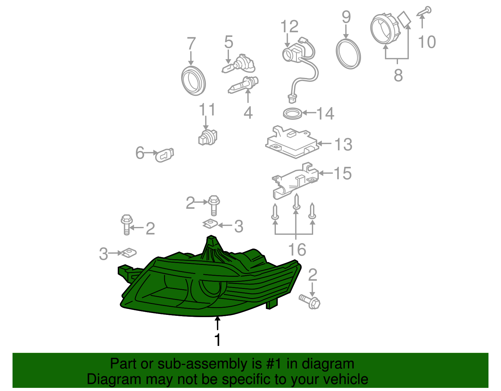 Genuine OEM Acura - Composite Headlamp Part# 33151-SEP-A11 | Acura ...
