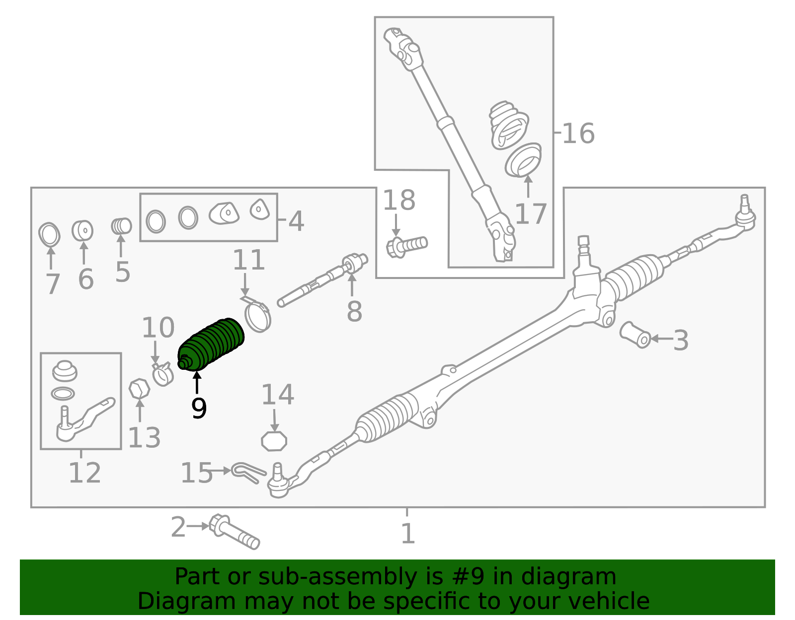 2013-2025 Toyota Tie Rod Boot SU003-00831 | MotorMotor