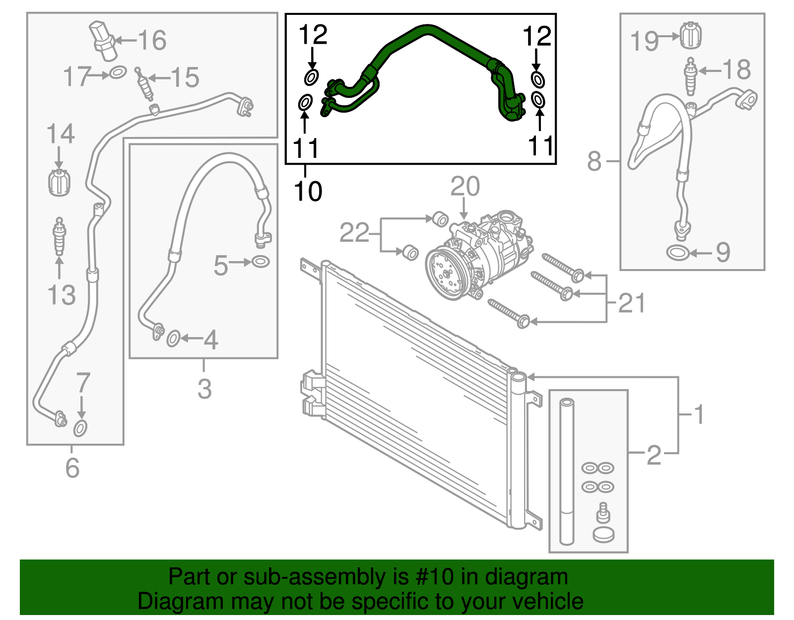 5Q1-816-738-C - Rear AC Hose 2014-2021 Volkswagen | Wolfsburg Parts Direct