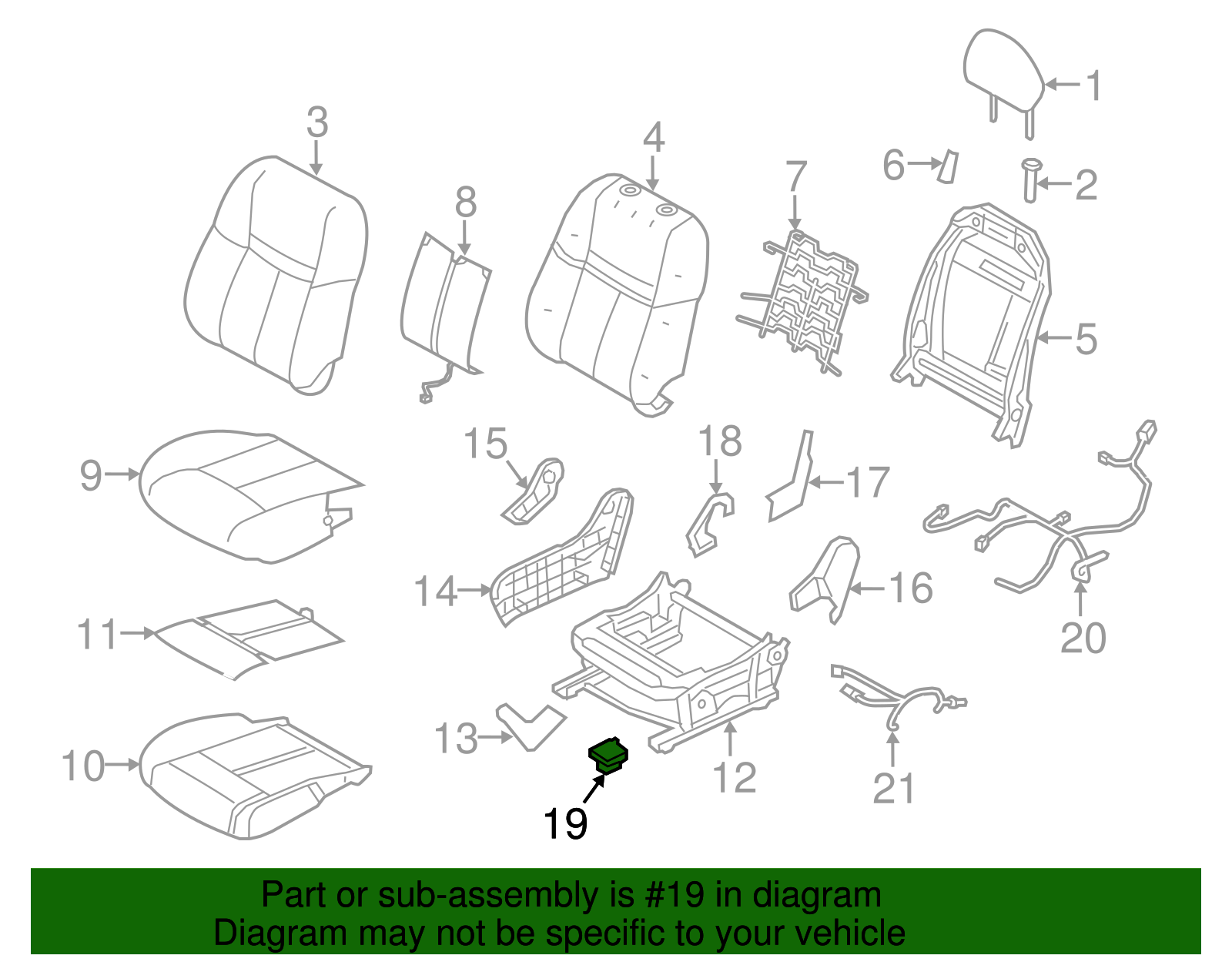 98856-9TC0A - Occupant Sensor 2017-2018 Nissan Rogue | Nissan Parts ...