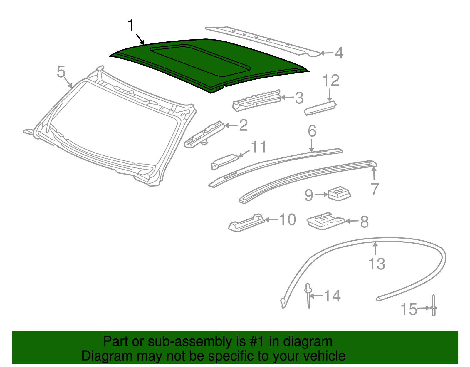 1999-2012 Porsche 911 Roof Panel 996-503-501-00-GRV | Gaudin Porsche Parts
