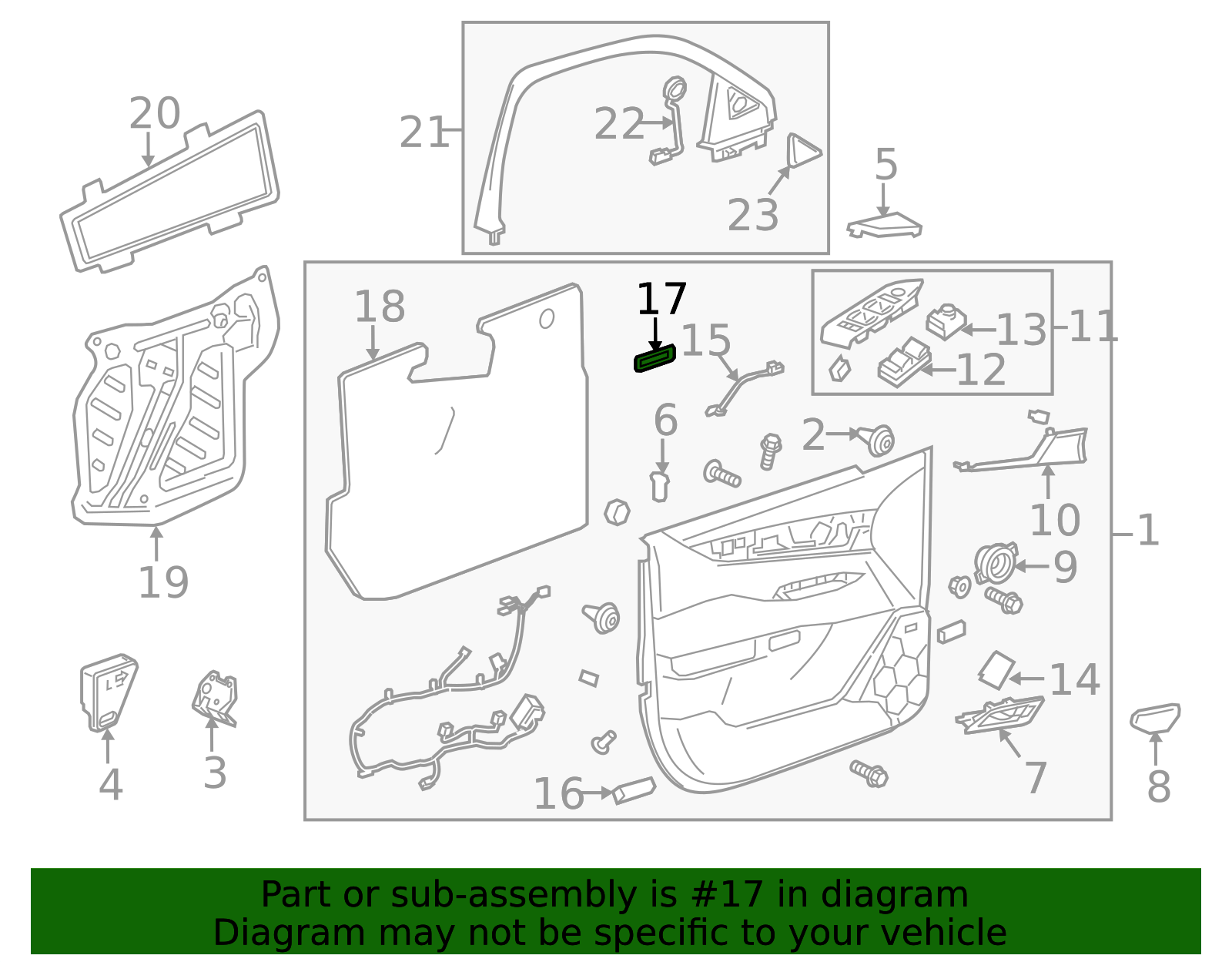 84161820 - High-Quality Memory Switch Bezel for 2018-2020 Cadillac ...