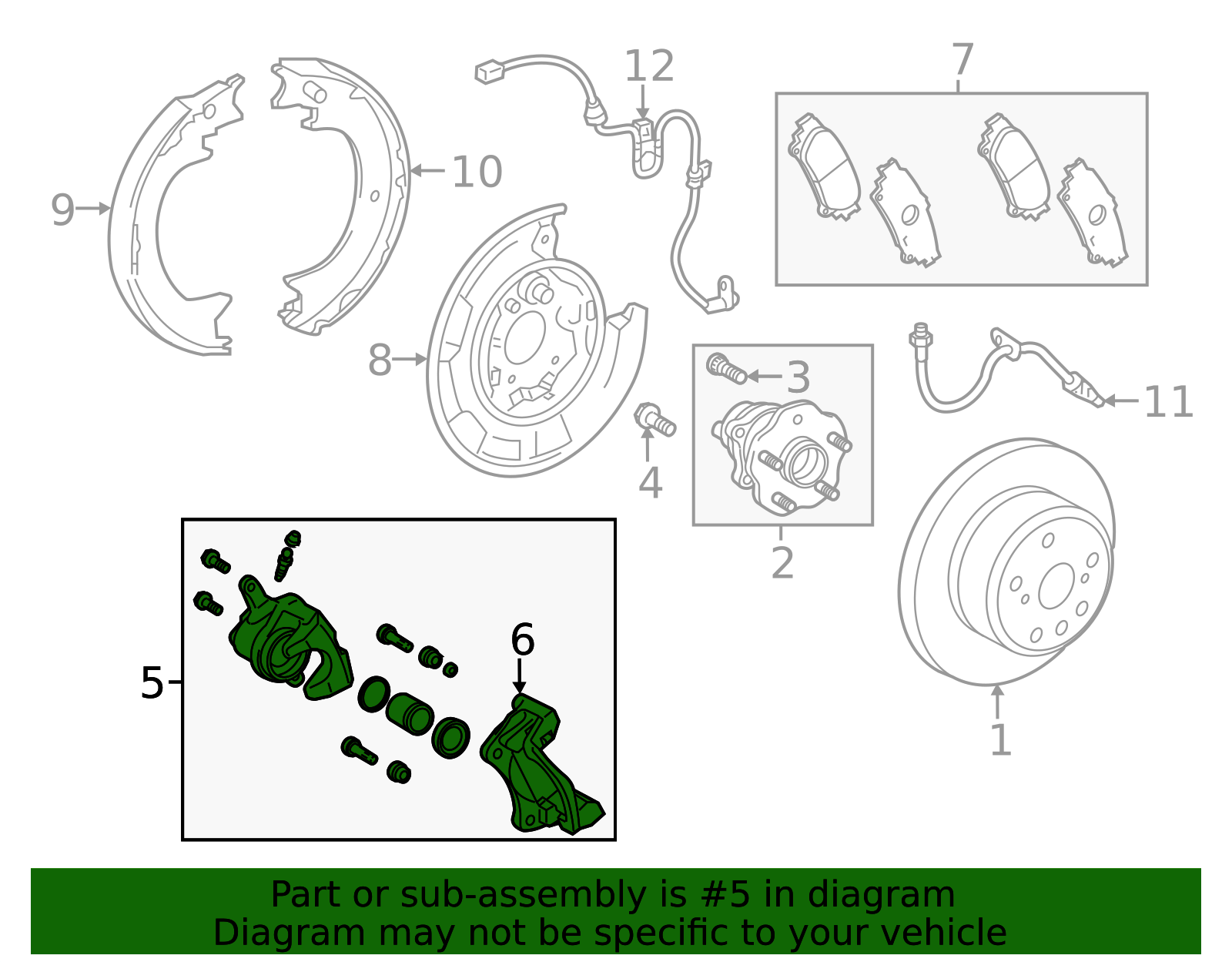 47830-0E070 - Caliper Assembly - 2014-2020 Toyota | OEM Genuine Toyota ...