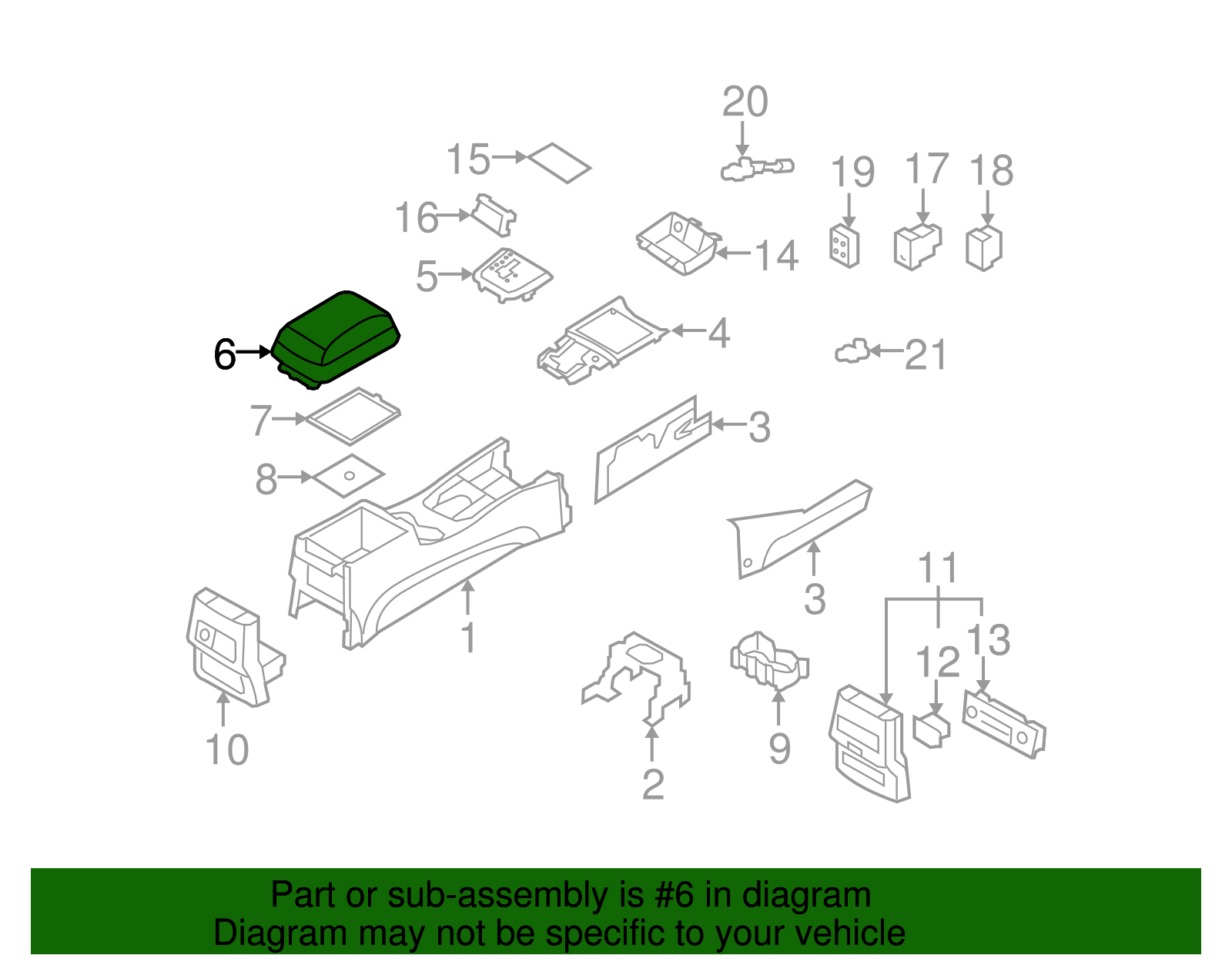 2007-2009 Hyundai Santa Fe Armrest Assembly 84660-0W052-J4 | OEM Parts ...