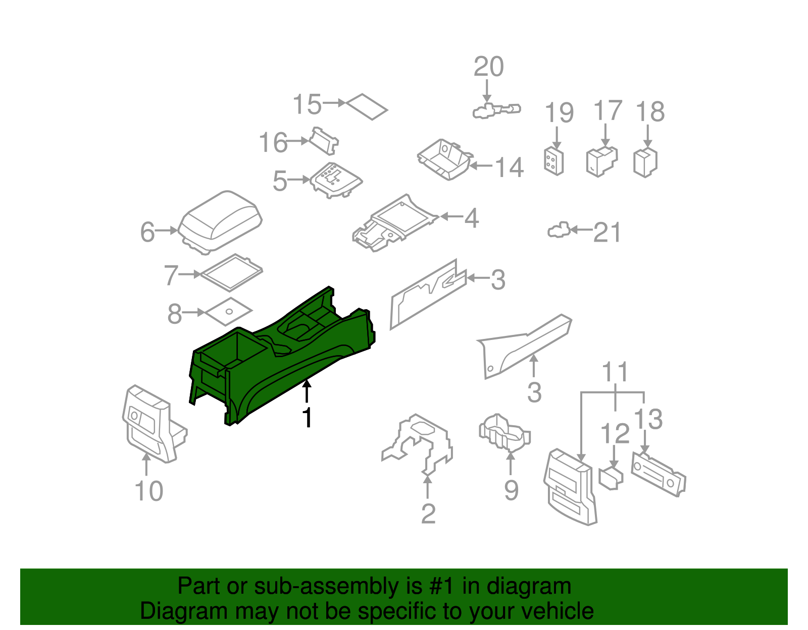 Hyundai - 84610-0W020-J9 - Console - 2008 Hyundai Santa Fe | OEM Hyundai Parts Outlet