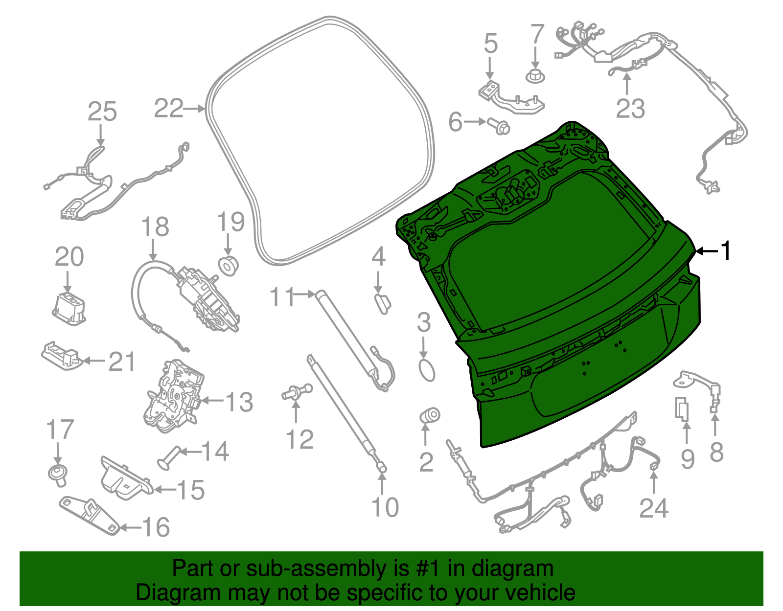 Genuine OEM Lift-Gate Part# 524123460 Fits 2018-2023 Land Rover Range ...