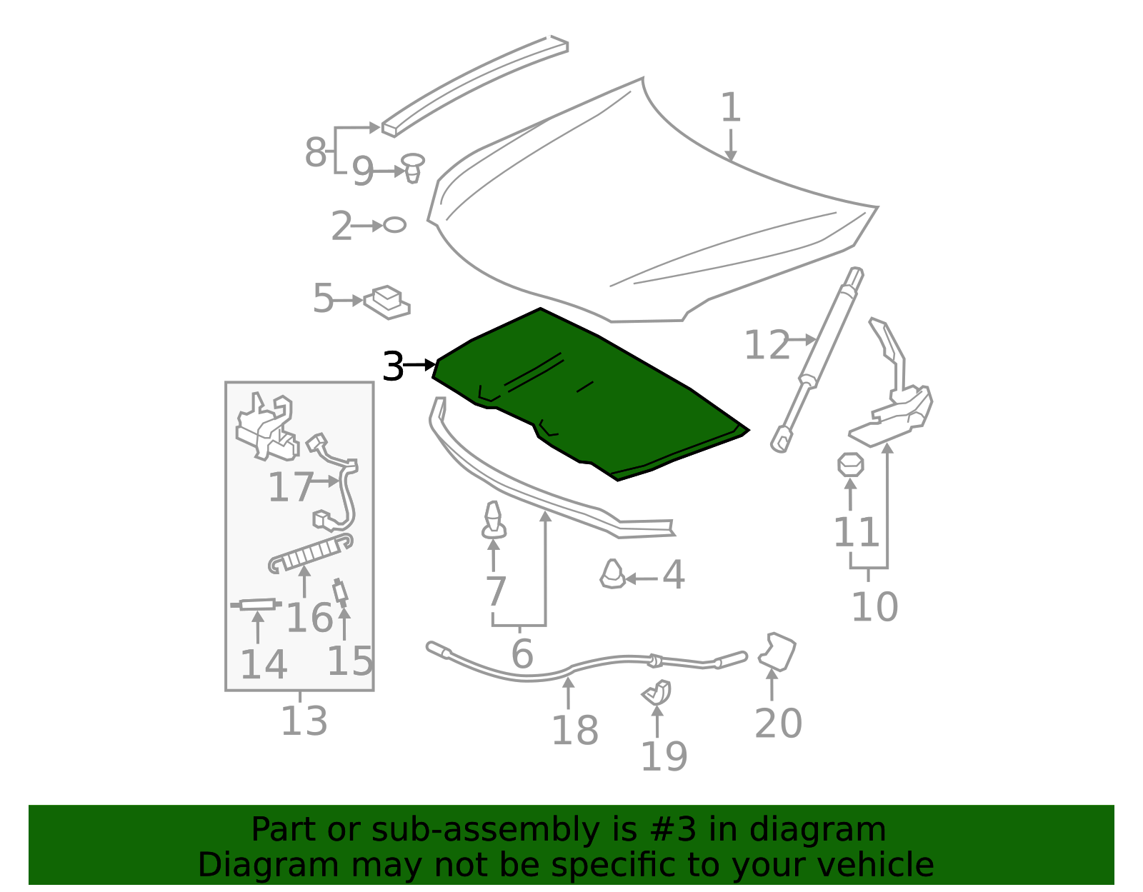 53341-06110 - Hood Insulation Pad - 2007-2011 Toyota Camry | OEM ...