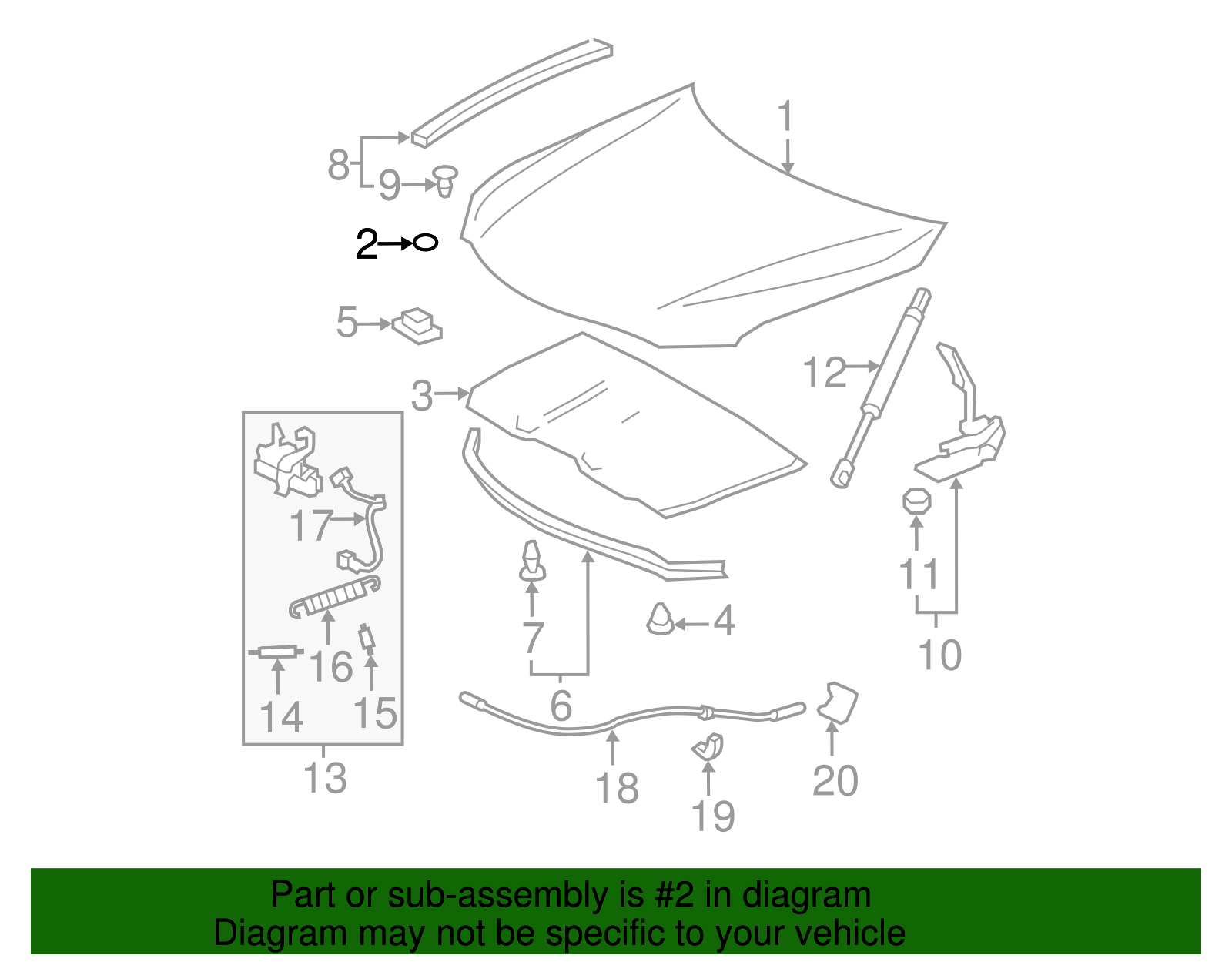 2004-2011 Toyota Hood Seal 90333-25001 | Toyota Parts Center