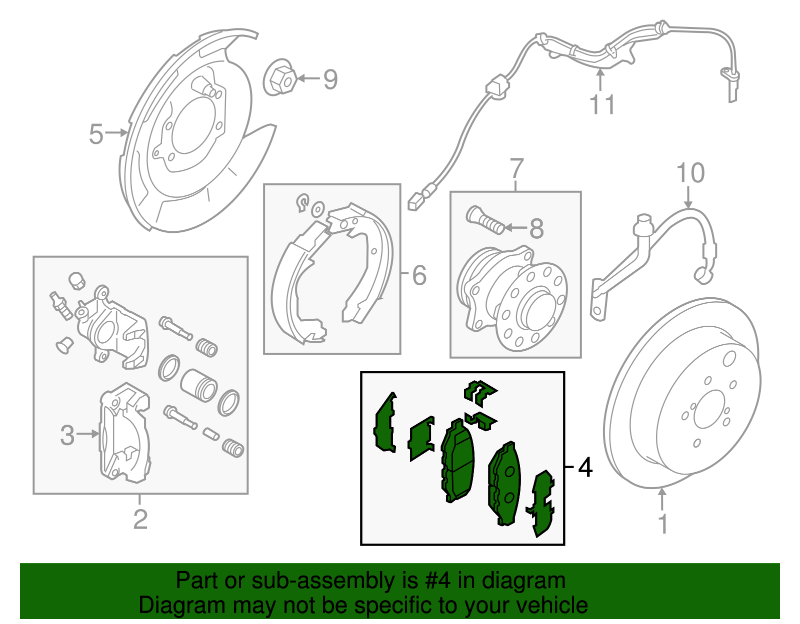 2012-2023 Subaru Brake Pads Rear 26696FJ000 | Subaru Parts Warehouse
