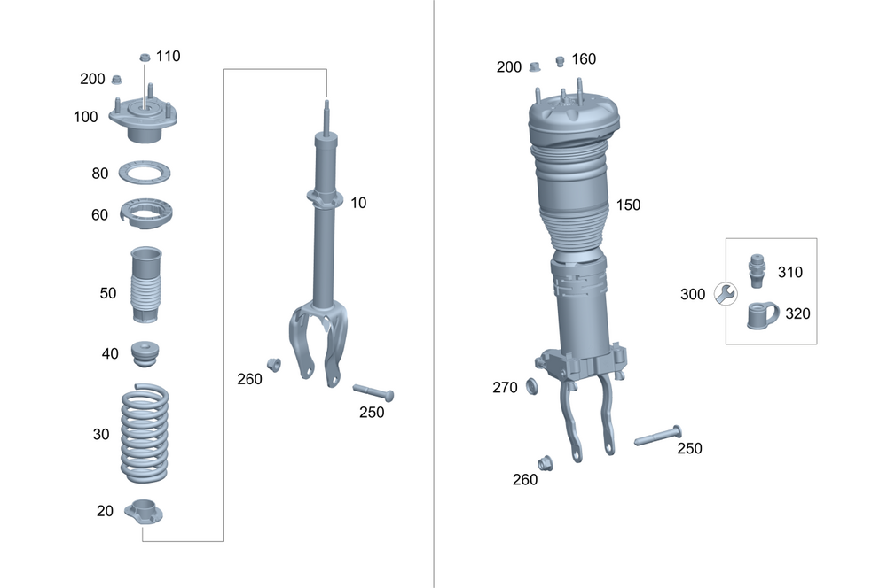 167-323-75-00 - Shock Absorber 2020-2023 Mercedes-Benz GLE350 ...