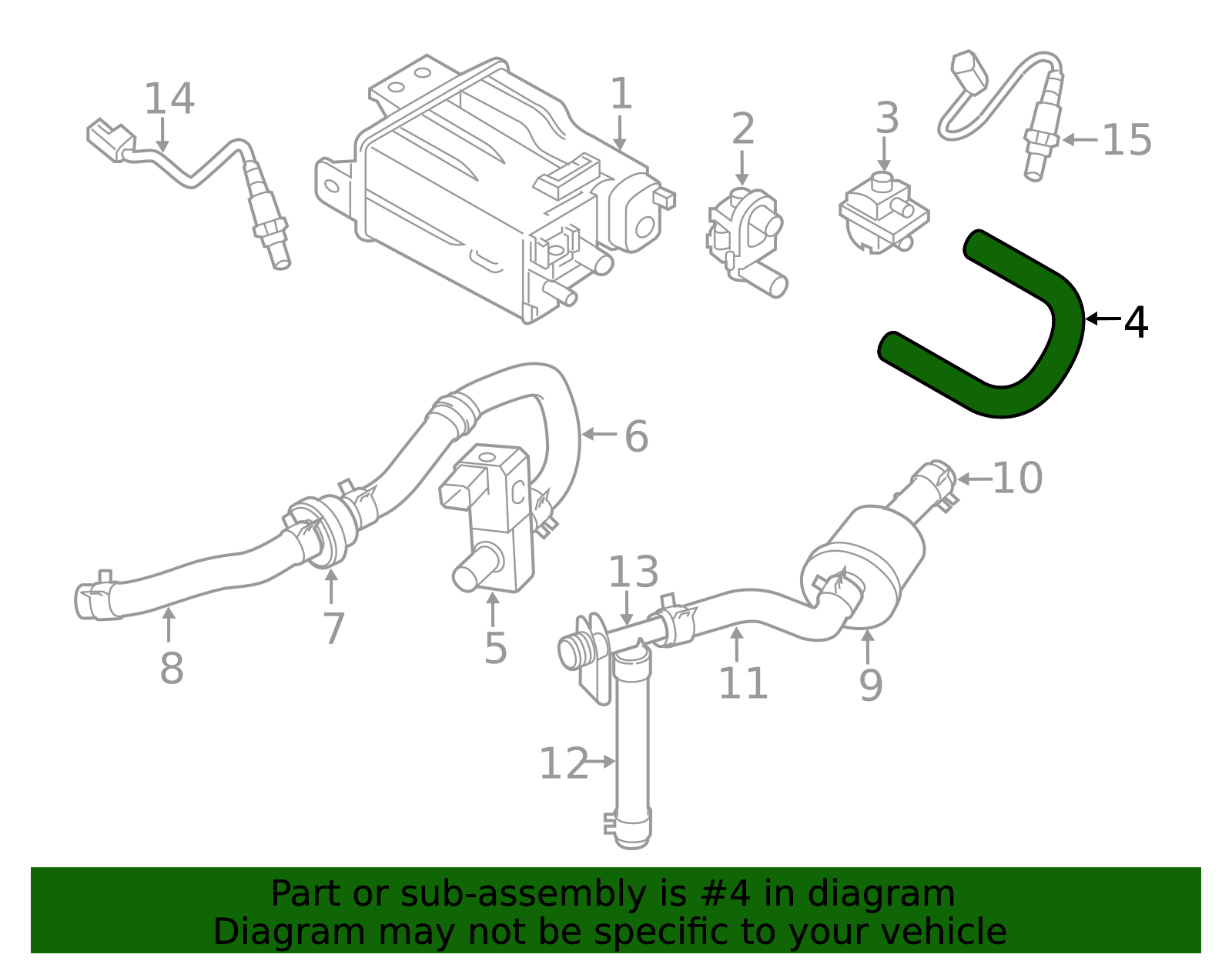 2014 Nissan Pathfinder Canister Hose 18791-3JA0A | My Nissan Part