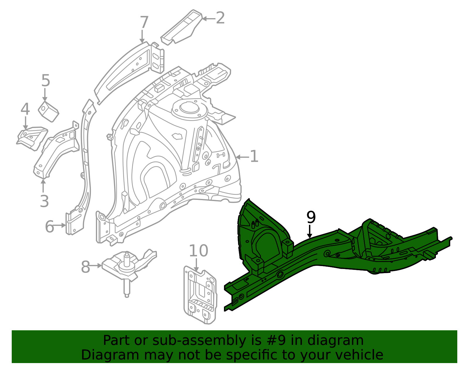 2023-2025 Kia Sportage Rail Assembly 64602-CH000 | TascaParts.com
