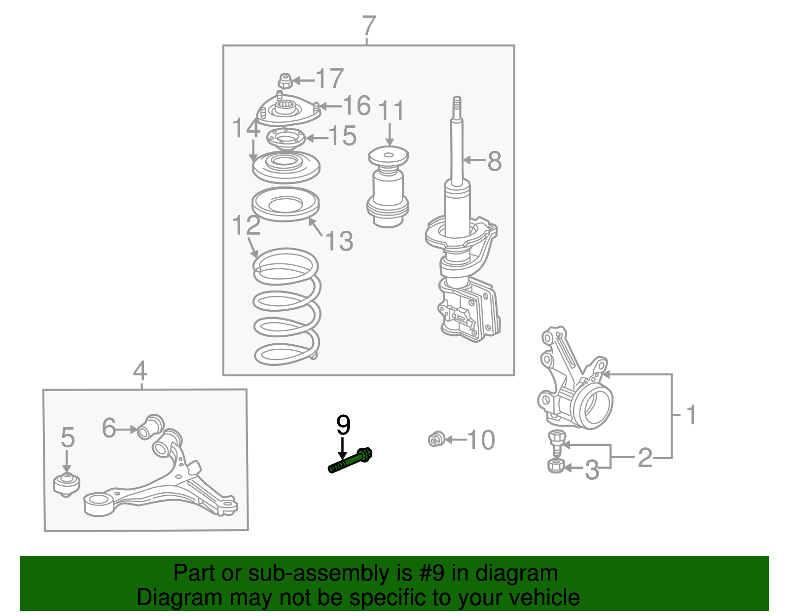 90188-S5A-000 - Strut Mount Bolt 2001-2005 Honda Civic | Honda Parts Online