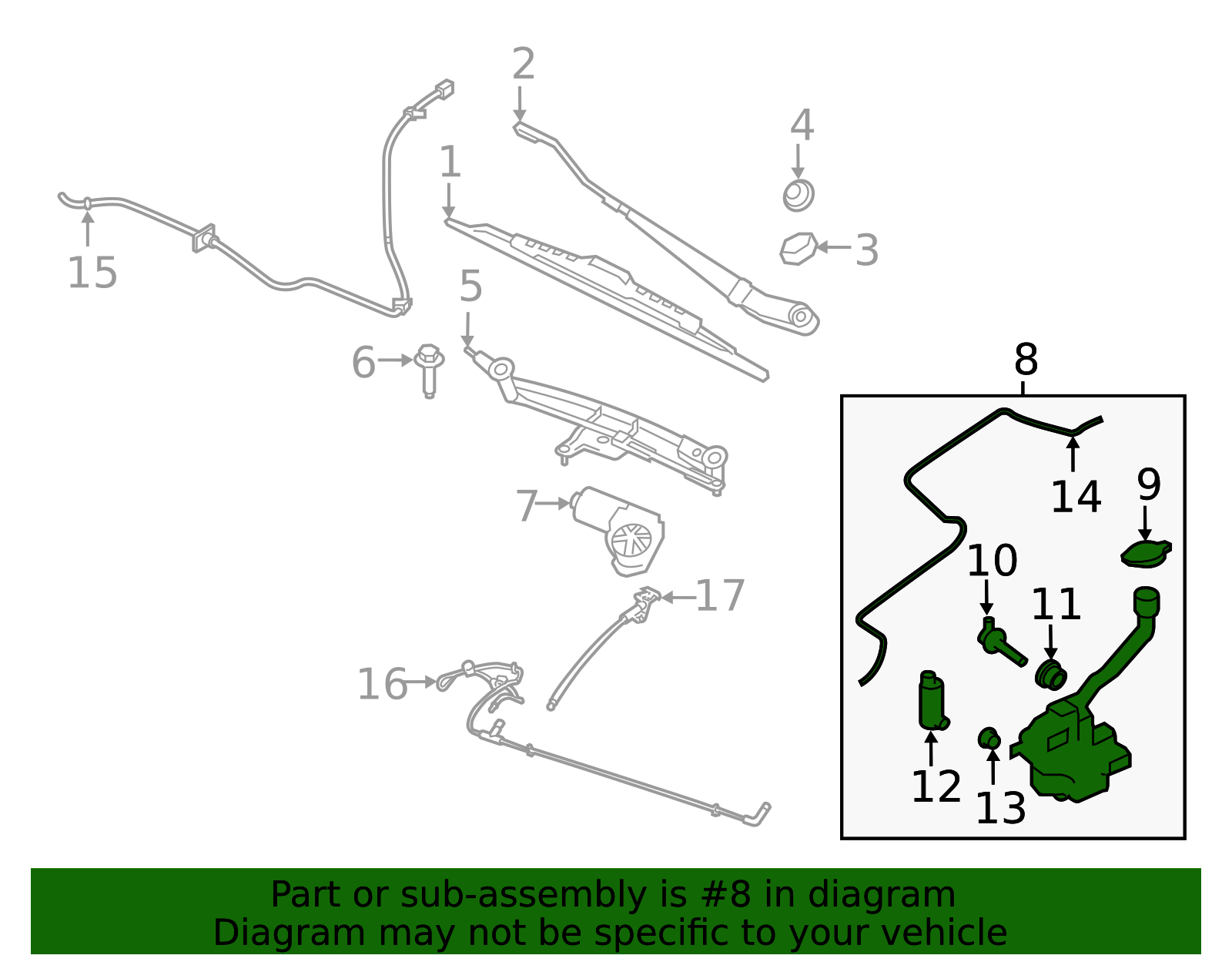2016-2019 Ford | Washer Fluid Reservoir | DA8Z-17618-C | Walls' Ford Parts
