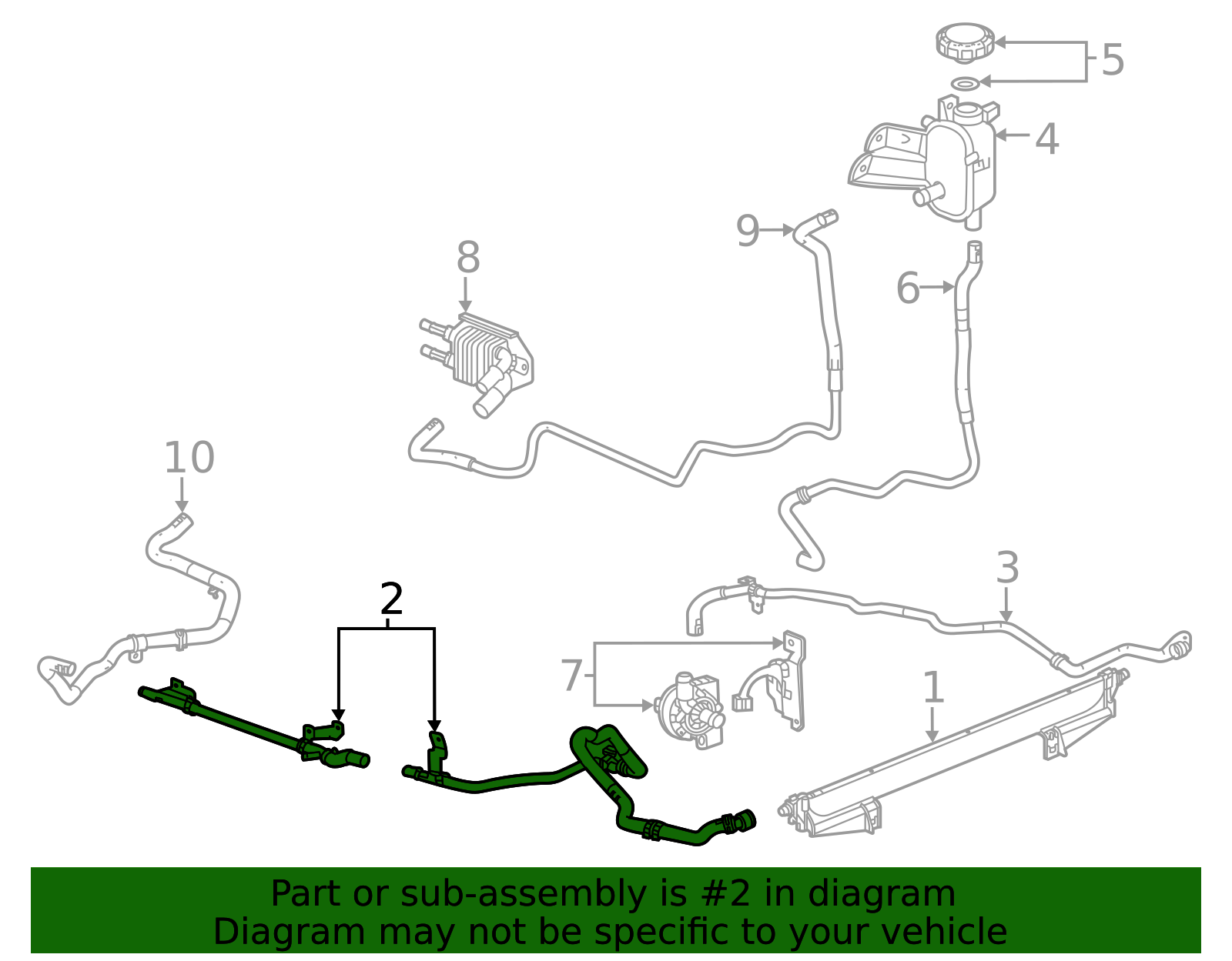2020-2025 GM Radiator Inlet Hose 85122989 GM | GMPartsDirect.com