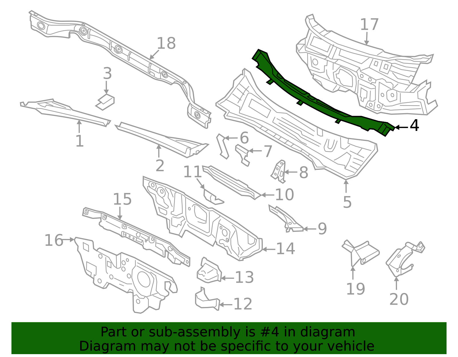 2018-2023 Volkswagen Plenum Panel 3CN-802-483 | VW Direct Auto Parts