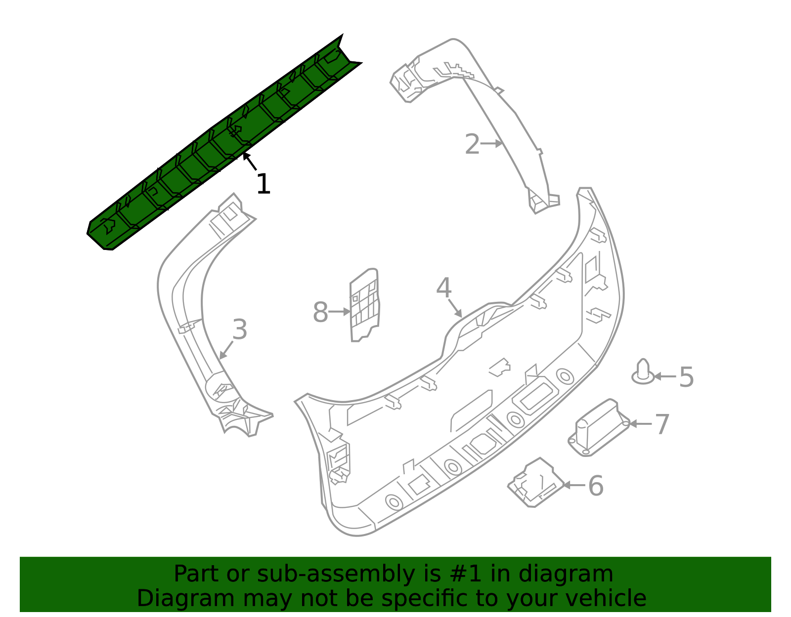 2013-2020 Nissan Pathfinder Upper Gate Trim 90900-3KA0A | Nissan Parts ...