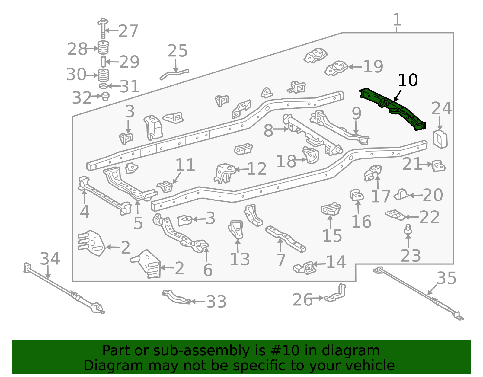 51209-35222 - Cross-Member - 2007-2014 Toyota FJ Cruiser | Toyota Parts ...