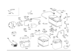 221-542-07-18 - Ground Line W Batt Sensor 1954-2014 Mercedes-Benz ...