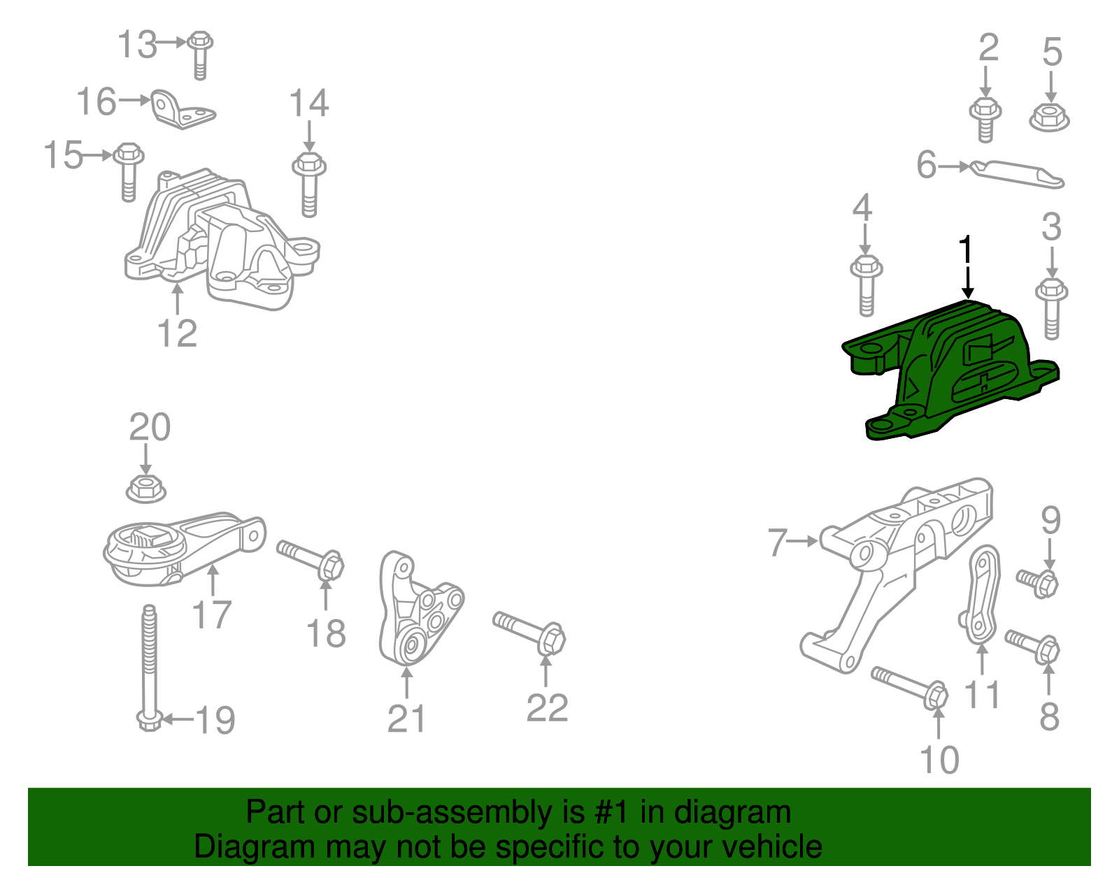 2016-2025 Chevrolet Malibu Engine Mount 84034329 GM | GMPartsDirect.com