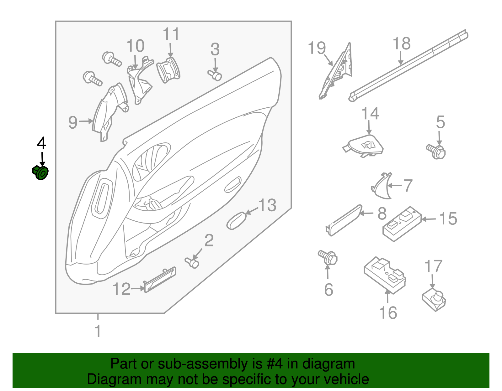 Genuine Door Trim Panel Grommet - 01281-01231 | NissanParts.cc | Nissan ...